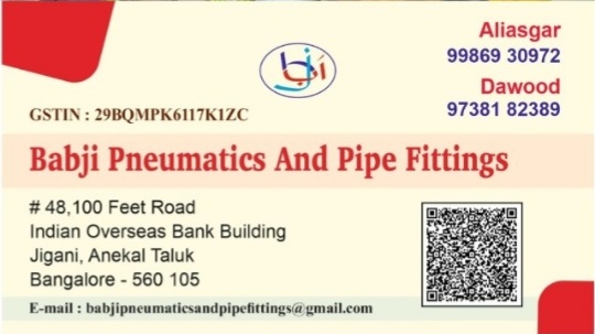 Babji pneumatics and pipe fittings - Dbohra